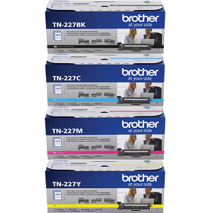 Genuine Brother TN-227 High Yield Toner Cartridges, Full Set – BK,C,M,Y ...